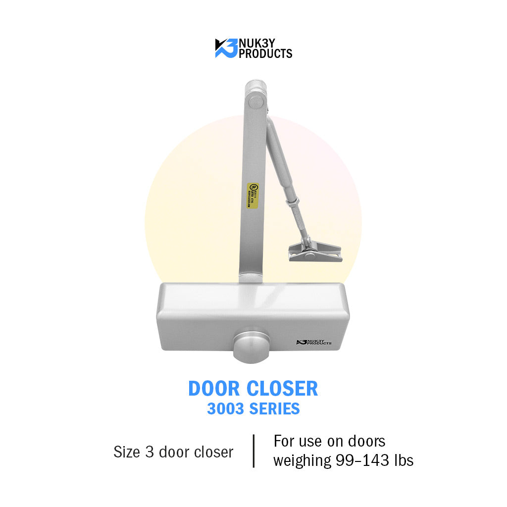 Nuk3y 3003 Series Grade 3 Door Closer, Size 3, UL Listed